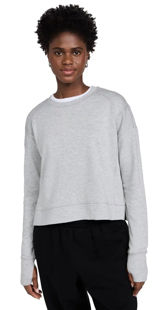 Sweaty Betty After Class Crop Sweatshirt - Light Grey Marl