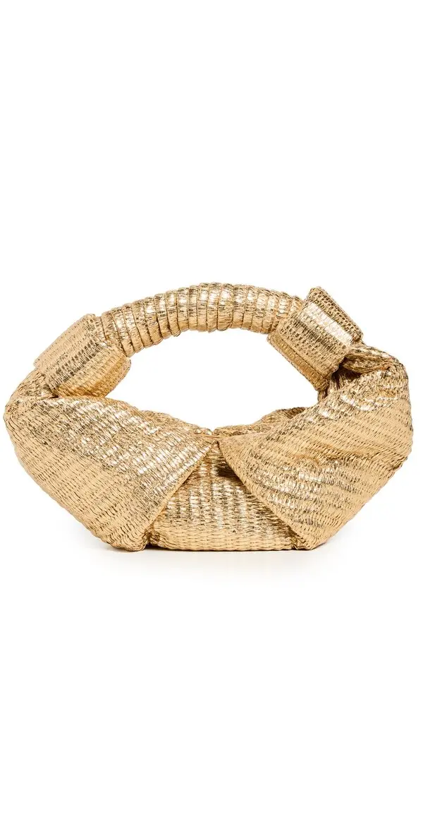 SIMONMILLER Metallic Raffia Lopsy Bag - Gold/natural