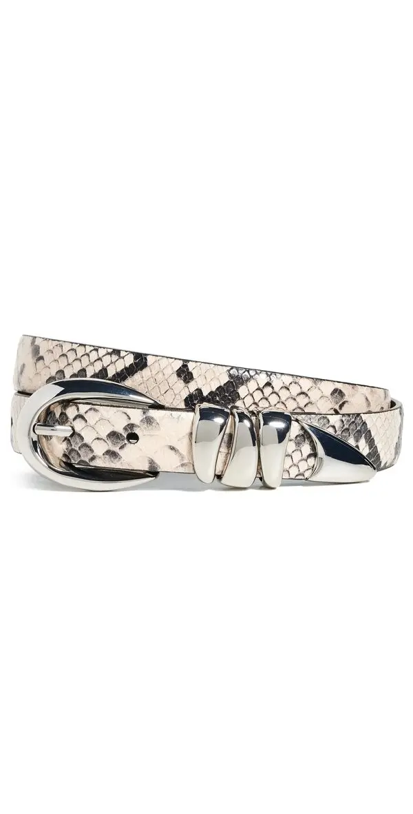 Madewell Triple Metal Keeper Snake Print Belt