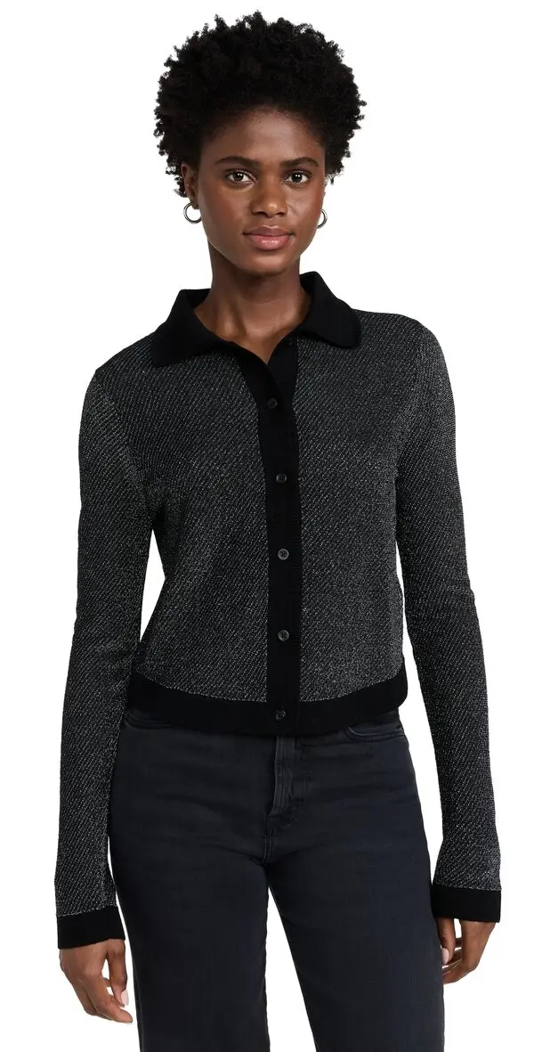 RE/DONE Metallic Polo Cardigan