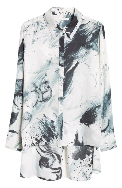 JASON WU Brushstroke Print Georgette Shirt