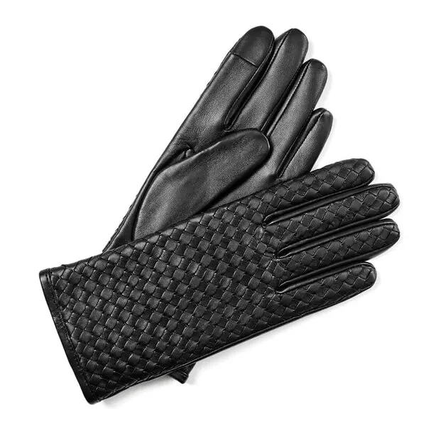 ASPINAL OF LONDON Woven Leather Gloves