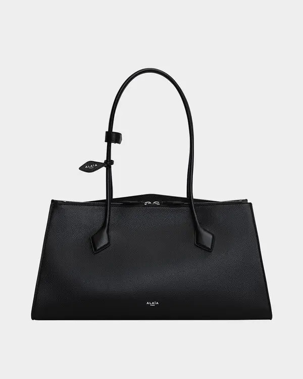 Alaïa Le Teckel Grained Leather Tote Bag - Noir