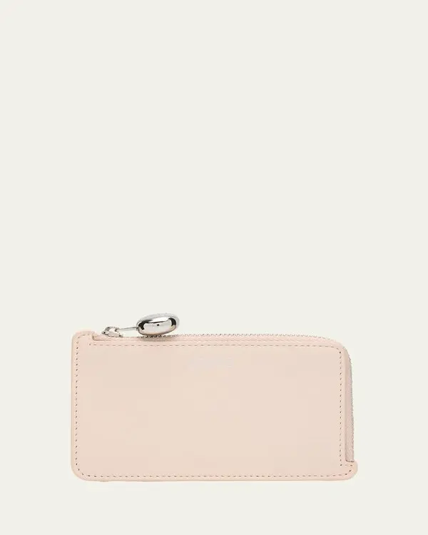 Loewe Pebble Zip Leather Card Holder - Talc