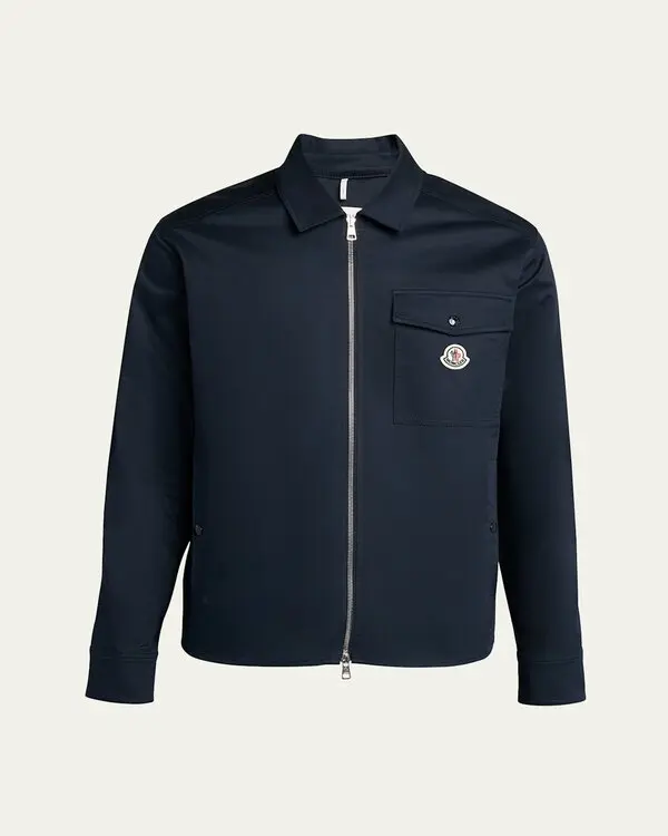 Moncler Full-zip Twill Overshirt - Navy