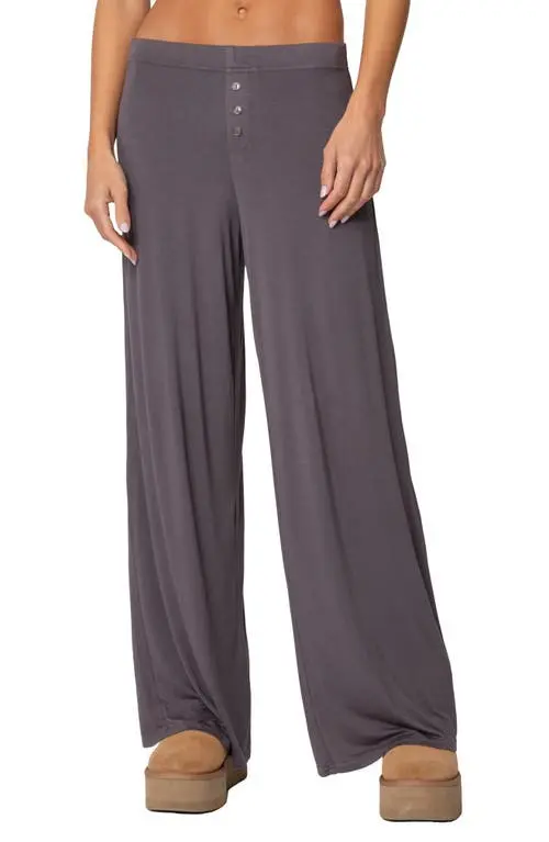 EDIKTED Kait Low Rise Wide Leg Pants - Gray