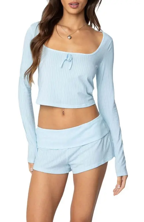 EDIKTED Lucilla Ribbed Long-sleeve Top