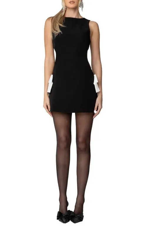 EDIKTED Ingrid Cutout Bow Minidress - Black-and-white