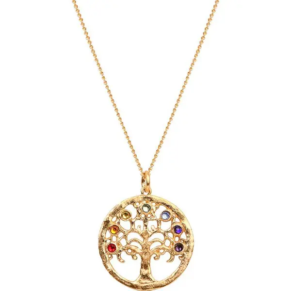 KARMA AND LUCK Mindful Alignment Chakra Tree Of Life Charm Necklace