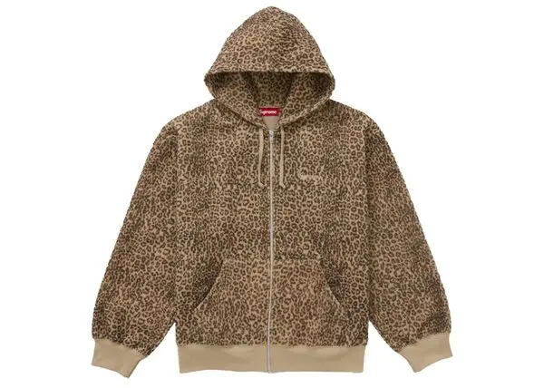 Supreme Zip Up Hooded Sweatshirt - Cheetah
