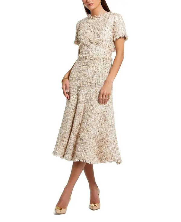 Mac Duggal Boucle A-line Midi Dress