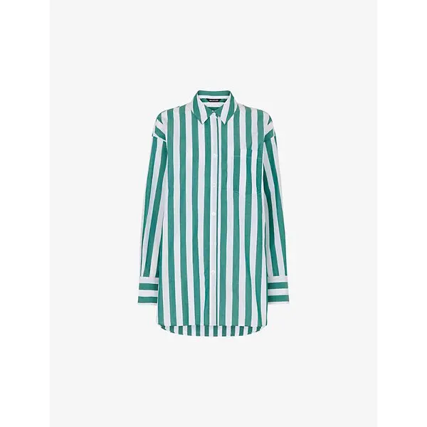 Whistles Stripe-pattern Oversized Cotton Shirt - Multi-coloured