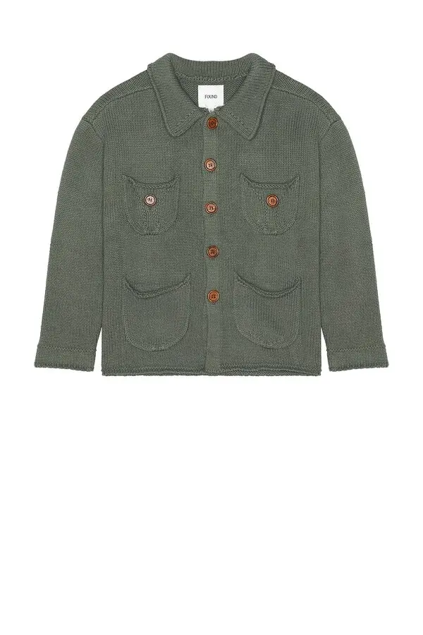 FOUND Hunter Collared Knit Cardigan