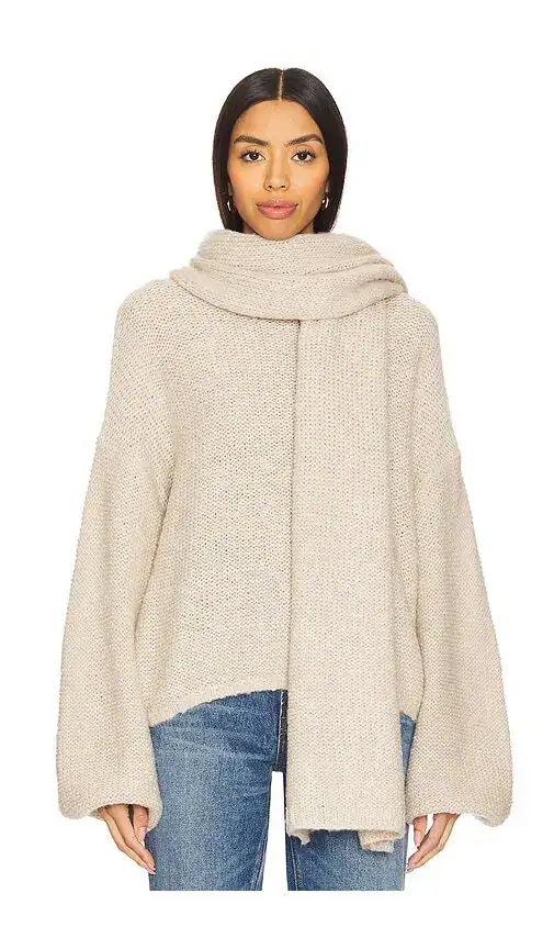 House Of Harlow 1960 Cornea Scarf In Neutral Oatmeal Editorialist