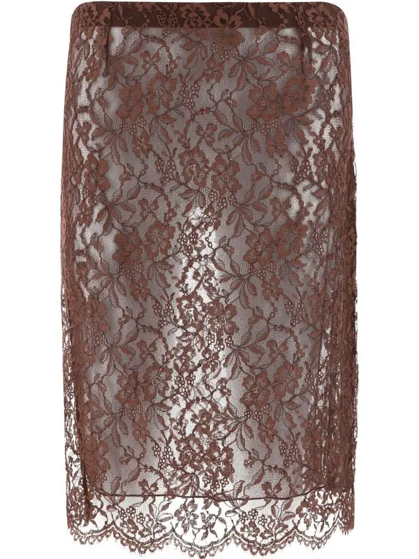 Saint Laurent Pencil Skirt - Brown