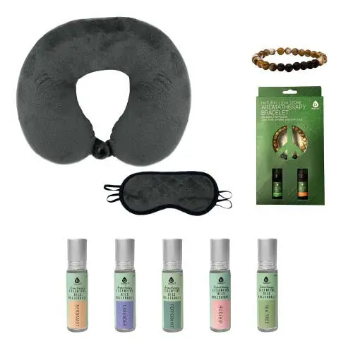 PURSONIC Sleep Serenity Set Aromatherapy Essential Oils Rollerballs, Lava Stone Bracelet - Multicolor