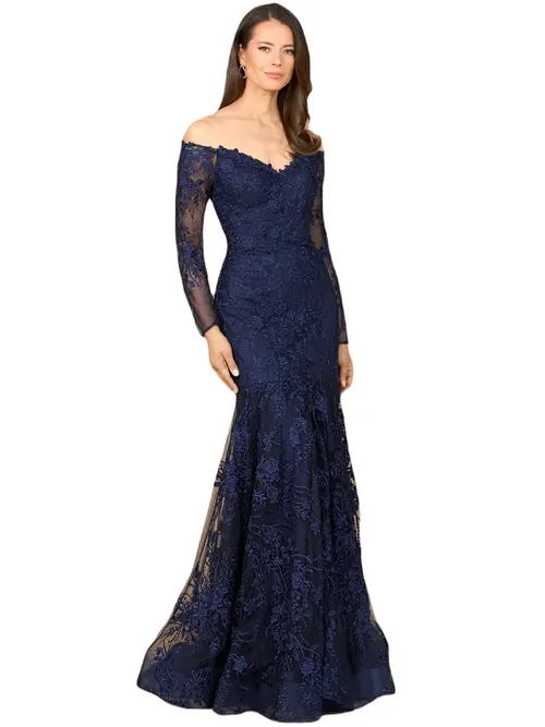 LARA NEW YORK Off-the-shoulder Mermaid Gown