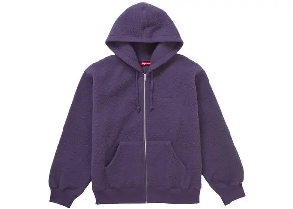 Supreme Pilled Zip Up Hooded Sweatshirt - Dusty Purple