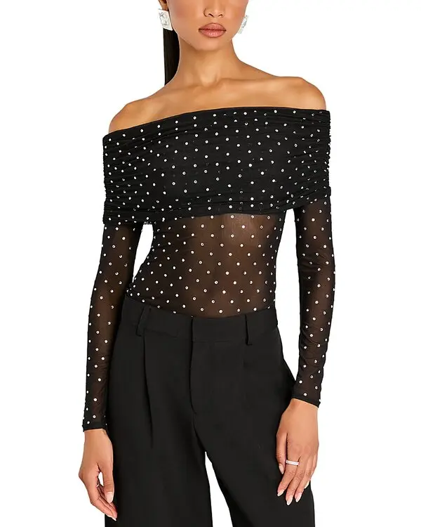 Retrofete Oriana Mesh Top - Black Silver