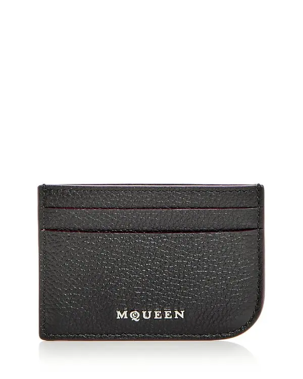 Alexander McQueen Alexander Sling Leather Card Case - Black