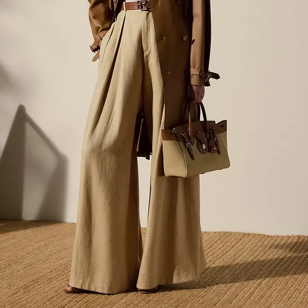 Ralph Lauren Greer Silk-linen Twill Pleated Pant