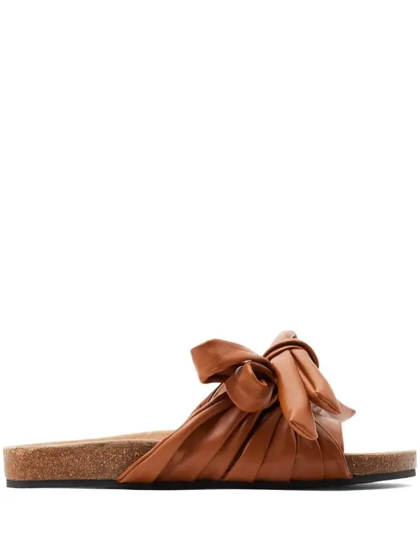 JW Anderson Bow Flat Sandals - Brown