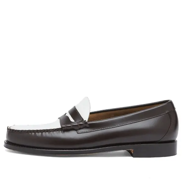 G.H. BASS & CO. Larson Penny Loafer - Dark Brown/white Leather