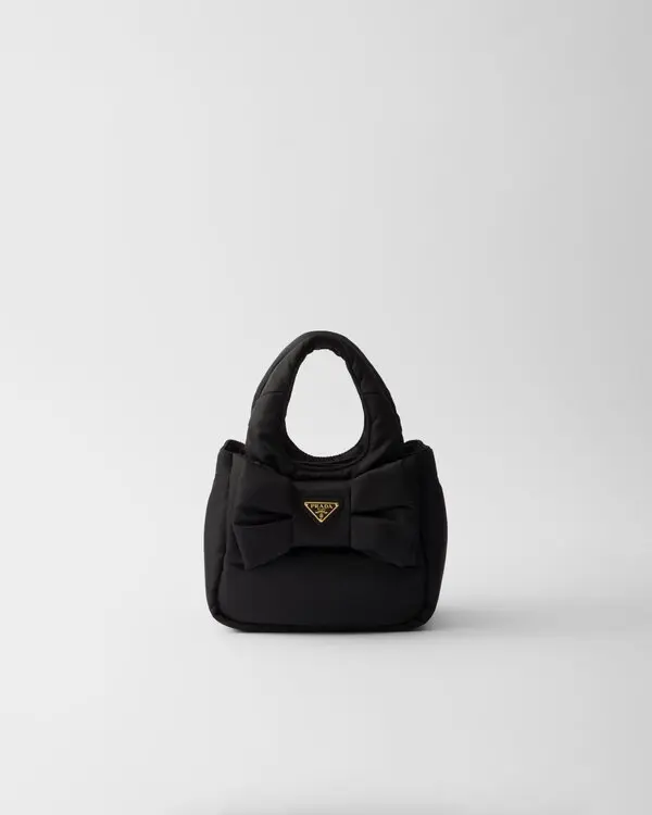 Prada Mini Padded Re-nylon Bag With Bow - Black
