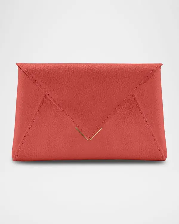 Tyler Ellis Lee Small Leather Pouchet Clutch Bag - Geranium