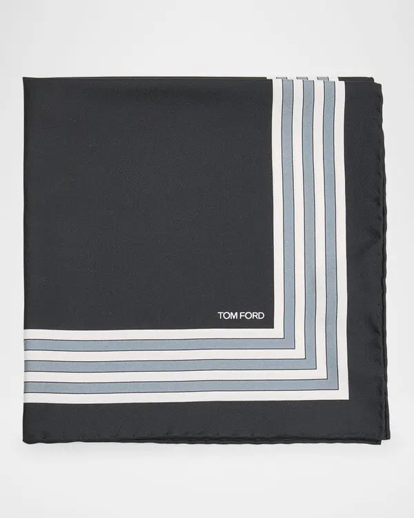 TOM FORD Multi-frame Silk Pocket Square - Black