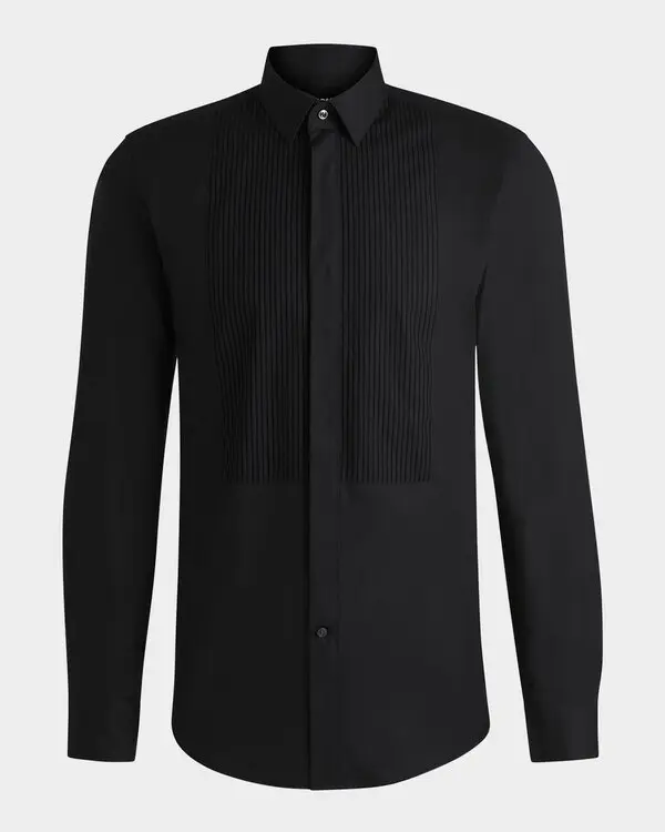 Hugo Boss Hank Pleated-front Tuxedo Shirt