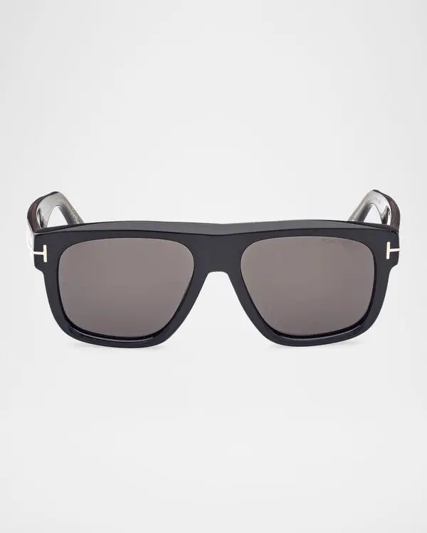 TOM FORD Rectangle Sunglasses - Shiny Black Shiny Crysal Smoke