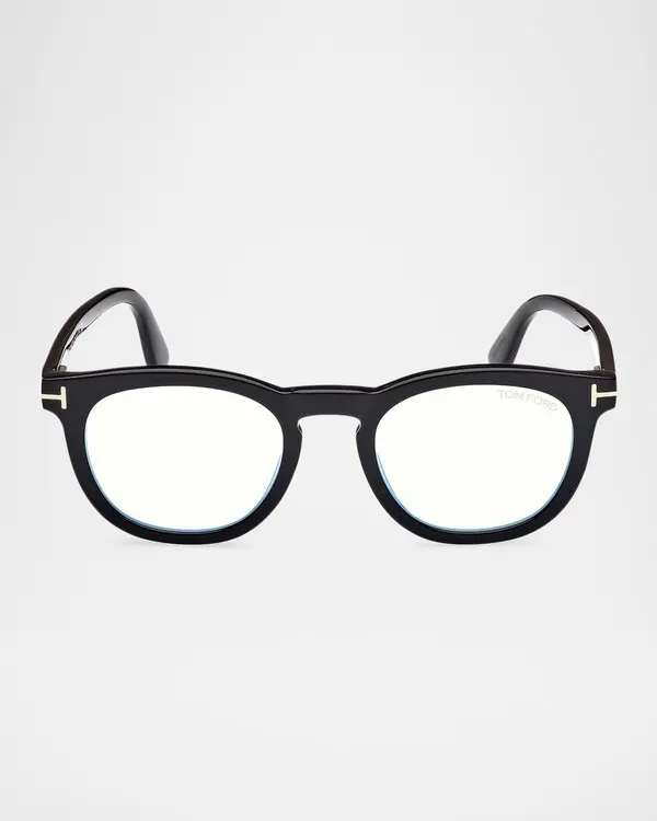 TOM FORD Round Optical Frames With Magnetic Sunglasses Clip