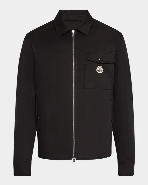 Moncler Full-zip Twill Overshirt - Black