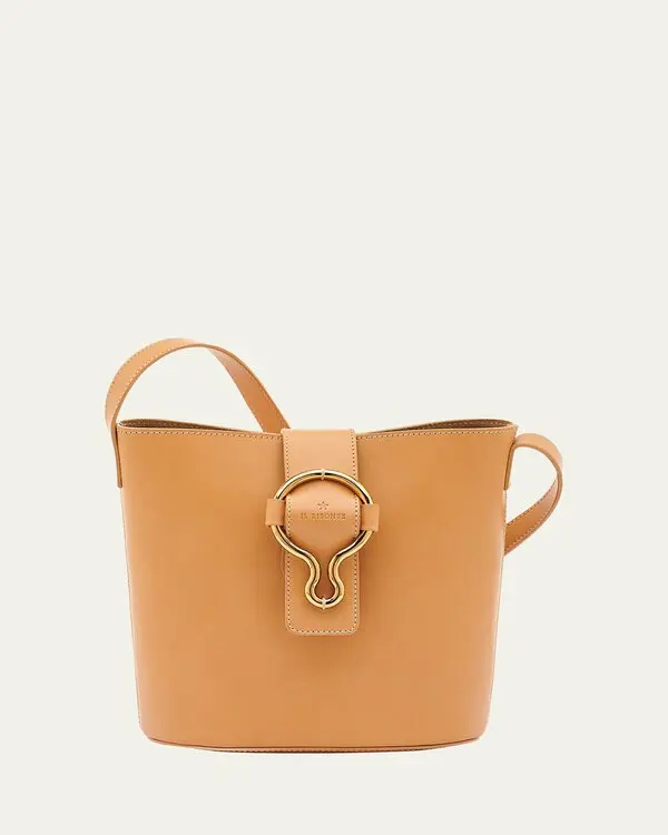 Il Bisonte Consuelo Leather Bucket Bag - Natural