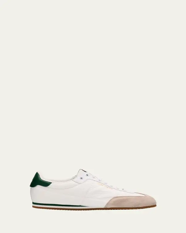 Saint Laurent Aston T-toe Sneakers - Wht/tan/dk Grn