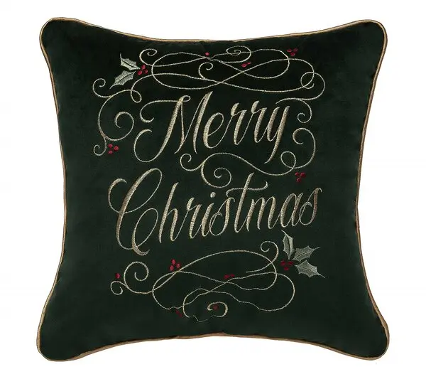 VALERIE PARR HILL Merry Christmas Swirl Pillow Valerie