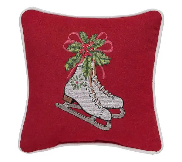 VALERIE PARR HILL Skates And Holly Pillow Valerie
