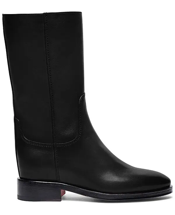Santoni Fleeces Leather Boots - Black