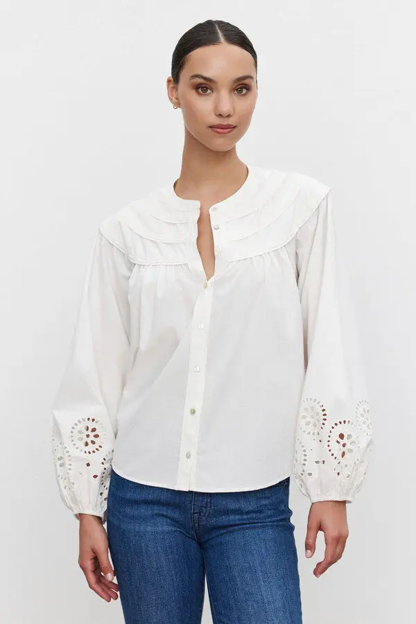 Velvet By Graham & Spencer Carden Blouse - White