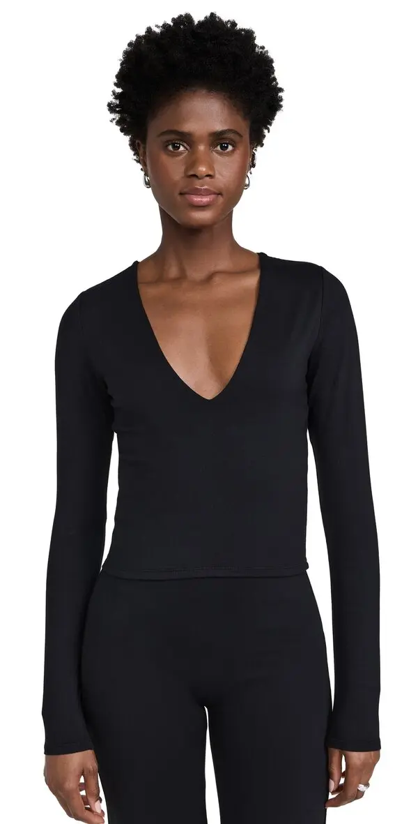 LES TIEN Dan Deep V-neck Long Sleeve Tee
