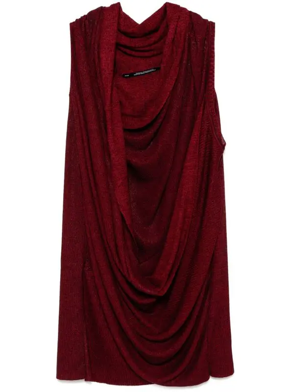 JULIUS Coated Venus Shawl Jumper - Red