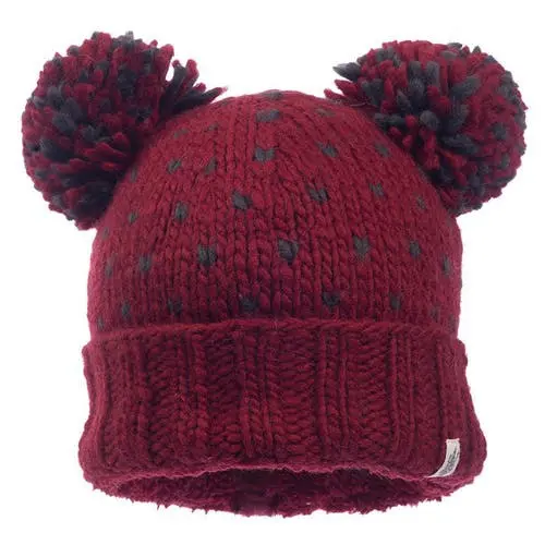 NIRVANNA DESIGNS Double Pom Kira Hat - Burgundy