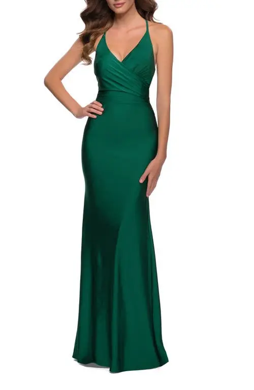 LABOMME Fitted Jersey Gown - Emerald
