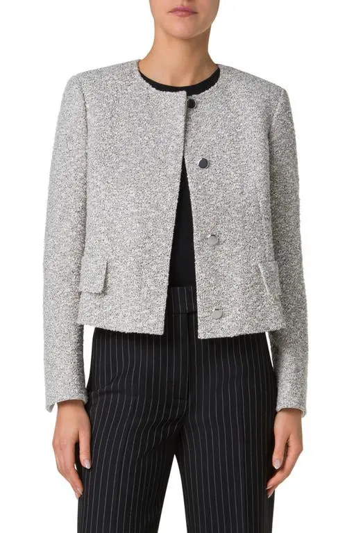 Akris Adriana Cotton-blend Bouclé Crop Jacket
