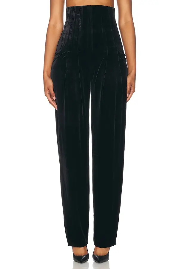 Norma Kamali High Waist Pleated Pants