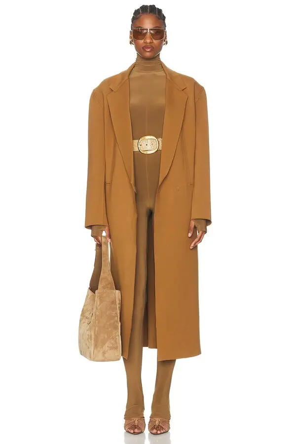 Norma Kamali Oversized Double Breasted Midcalf Coat
