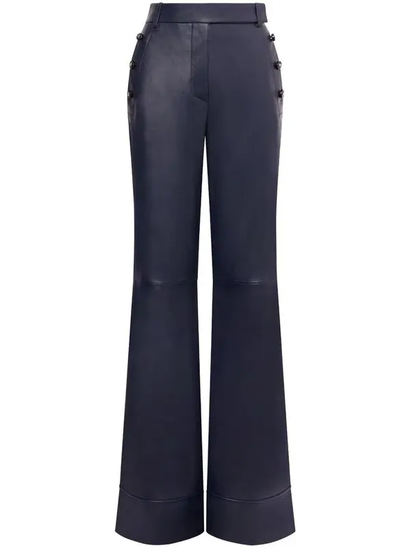 Alberta Ferretti Studded Flared Trousers - Blue
