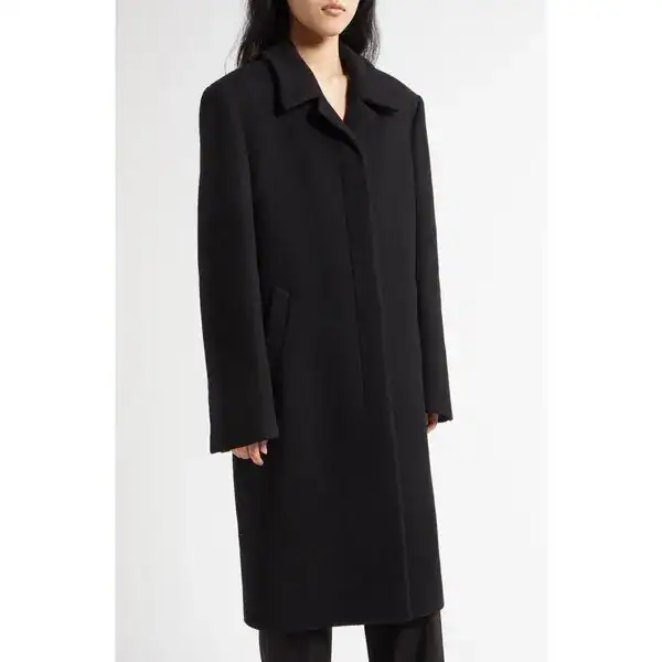 The Row Anton Virgin Wool-Blend Overcoat In Black - 63% Off