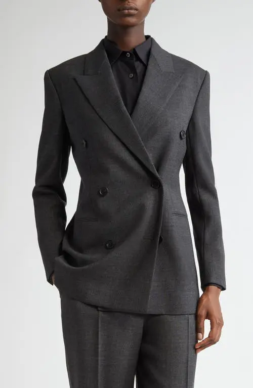 THE ROW Franny Double-breasted Virgin Wool Jacket - Charcoal